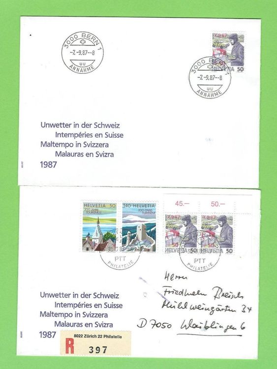 Unwetter in der Schweiz, 2 Briefe | Kaufen auf Ricardo