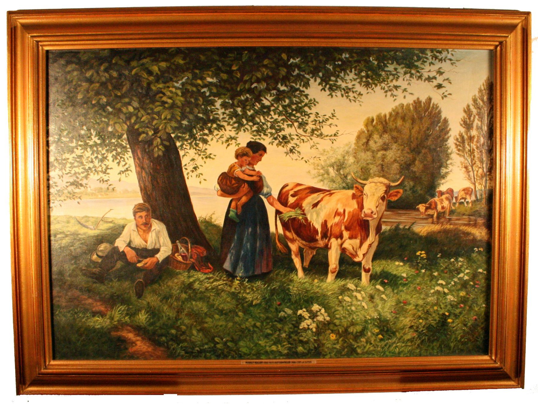 Kopie Rudolf Koller, auf dem Felde, Öl auf Leinwand, 135x100 (Gebraucht) in Siebnen für CHF 130 ...