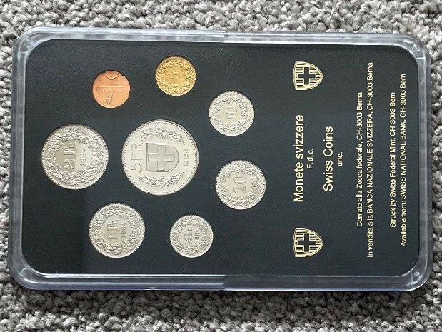 Schweizer Münzsatz 1984 Stempelglanz (Neu und originalverpackt) in Tägerwilen für CHF 22 – mit ...