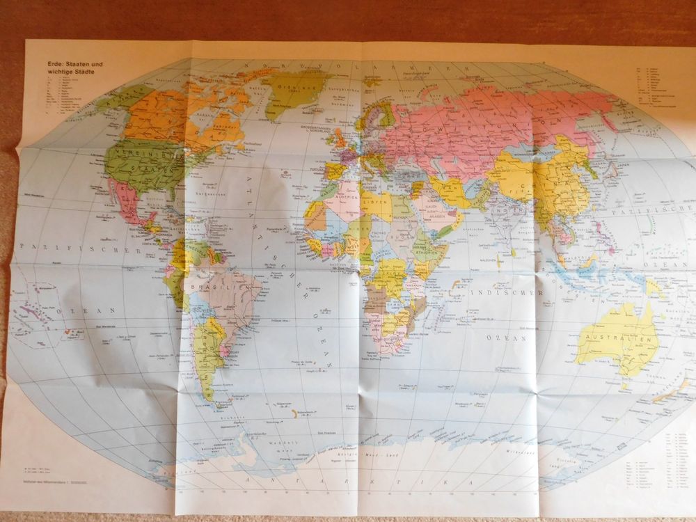 Weltkarte / Erde / Staaten, 67 x 99 cm, sauber (Neu (gemäss ...