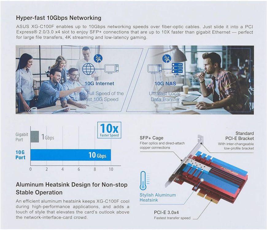 ASUS XG-C100F 10G Netzwerkkarte (SFP Plus Port) (Gebraucht) in ...
