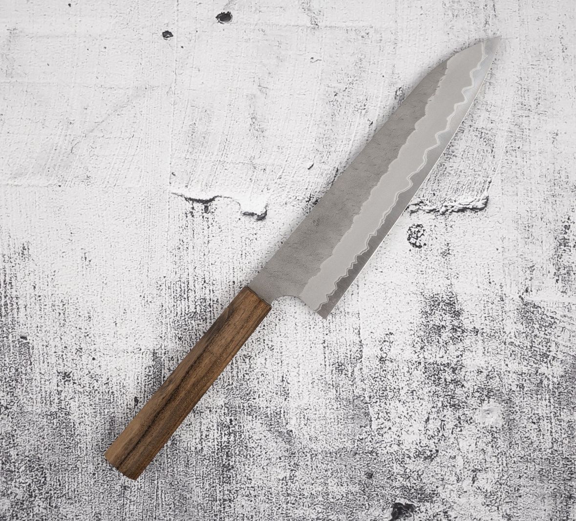 Nigara Gyuto 210 mm Aogami Super – Tsuchime Black, Wa-Griff (Neu und ...