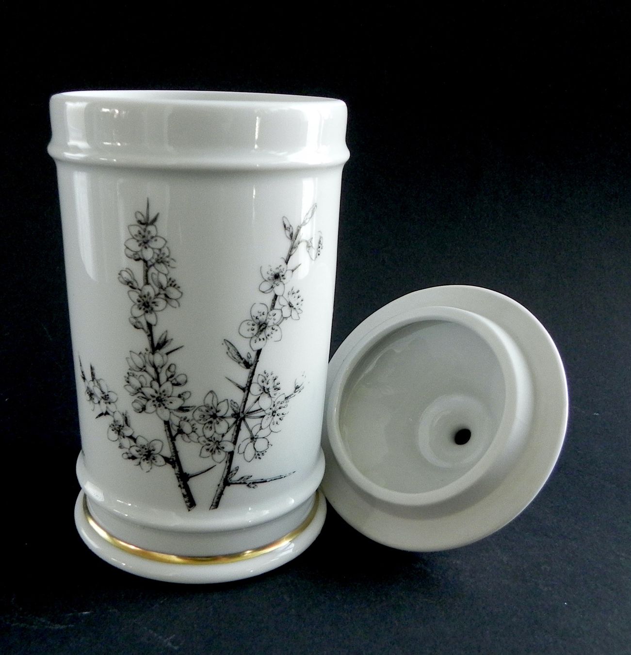 Langenthal Dose mit Deckel - Sujet Prunus spinosa L. (Neuf (Voir ...
