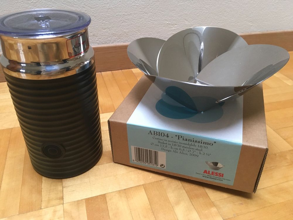 Nespresso Milchschäumer+Alessi Schale, neu (Neu (gemäss Beschreibung ...