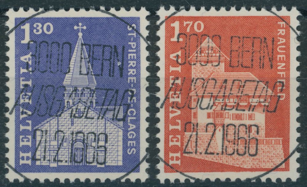 1966 - Baudenkmäler III - Ersttag Voll Stempel ET (Gebraucht) in Schindellegi für CHF 60 – mit ...
