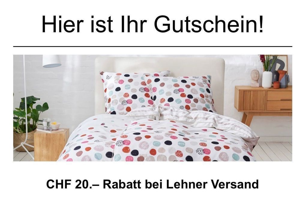 Lehner Versand 20 CHF Rabatt Gutschein | Kaufen auf Ricardo