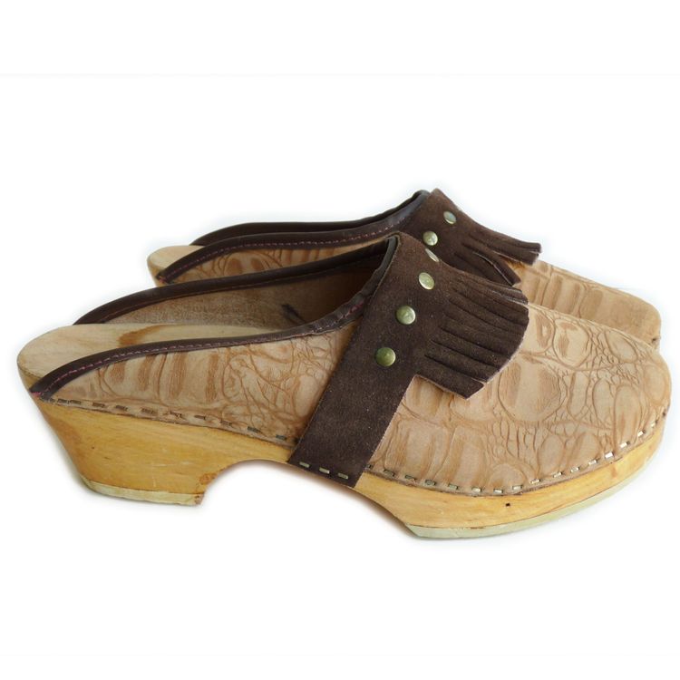 Clogs Gr. 38/39 Holzclogs Gummisohle Original VINTAGE 60s (Neu (gemäss ...