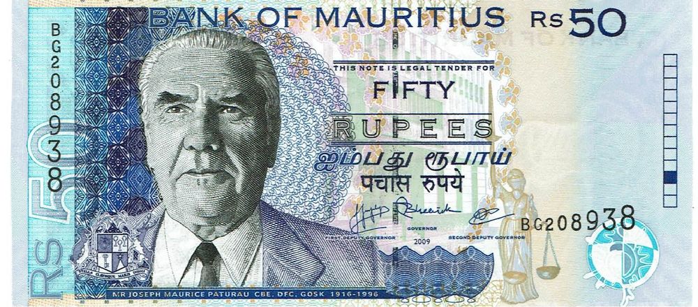 Mauritius 50 Rupees 2009 3 Sign P-50 UNZ Serie BG-208938 (Neu (gemäss ...