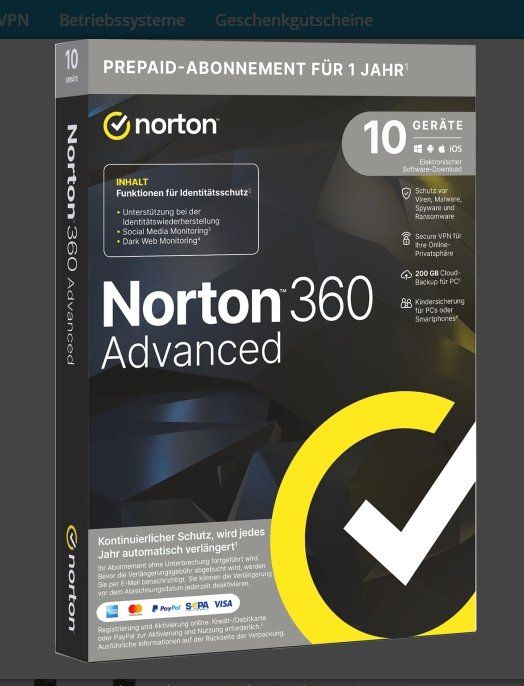 NORTON 360 ADVANCED 10PC - 1Jahr NEU (Neu (gemäss Beschreibung)) in ...