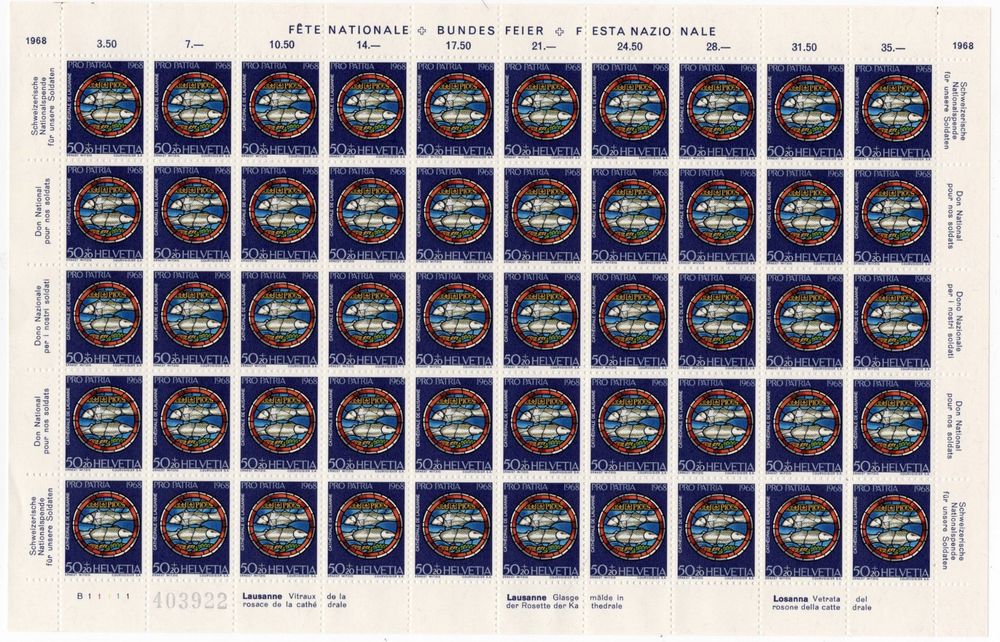 Briefmarken ganze Bögen** PP 1968 Nominal CHF 55 | Kaufen auf Ricardo