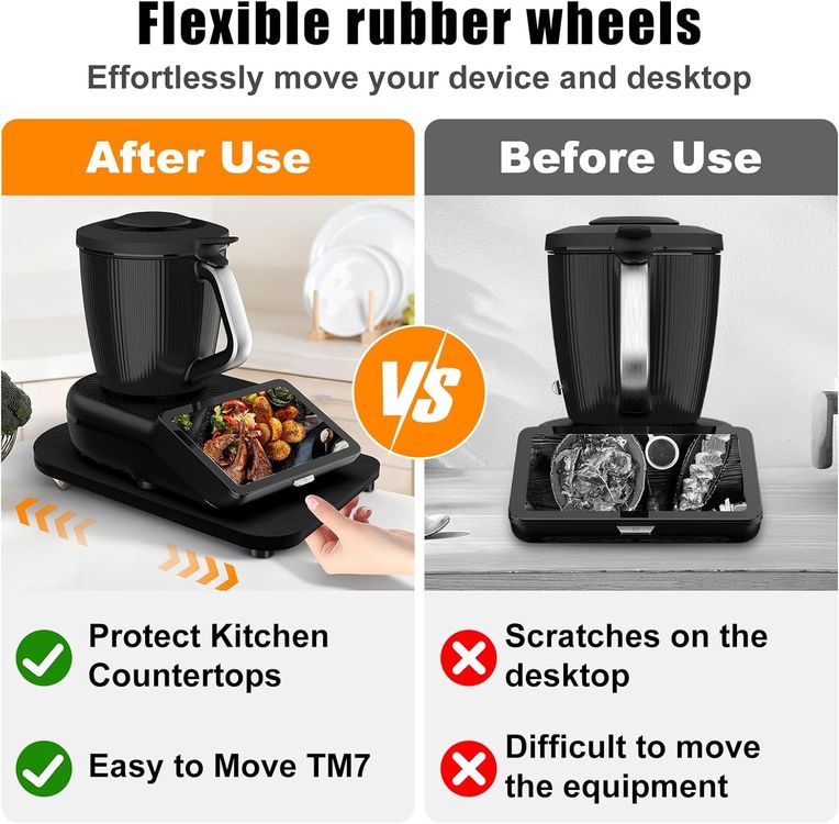 Holz Gleitbrett mit Rollen für Thermomix TM7 TM6 TM5 (Neu und ...