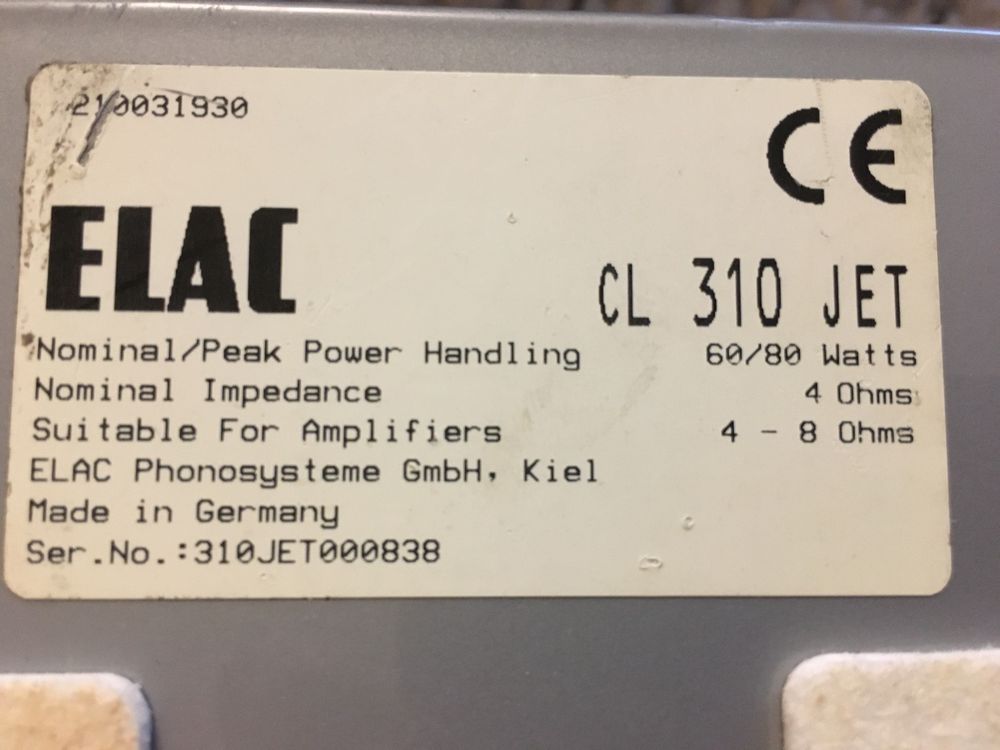 ELAC CL 310 Jet (Gebraucht) in für CHF 229 – nur Abholung auf Ricardo ...