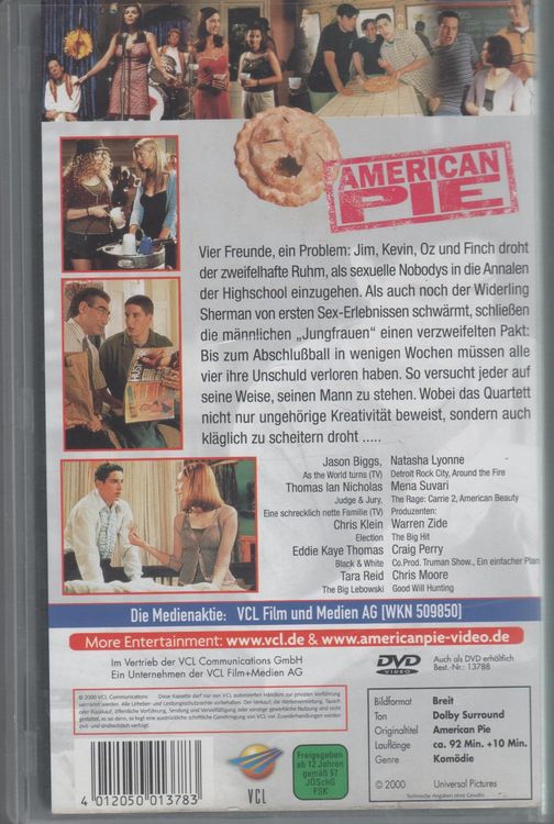 American Pie - Wie ein heißer Apfelkuchen (USA 1999) VHS (Gebraucht) in Remetschwil für CHF 15 ...
