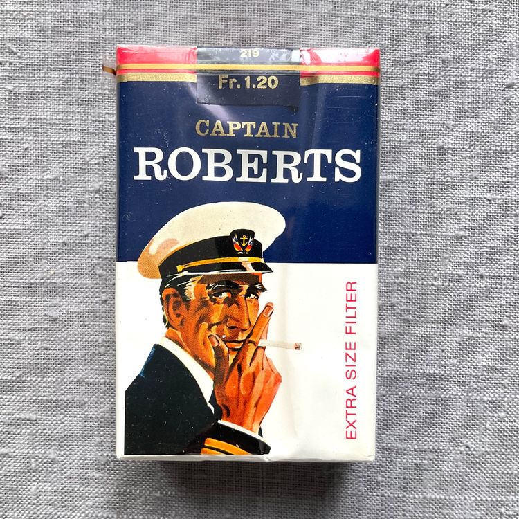 🔵 vintage Packung Zigaretten CAPTAIN ROBERTS, 50er Jahre 🔵 (Neuf (Voir ...