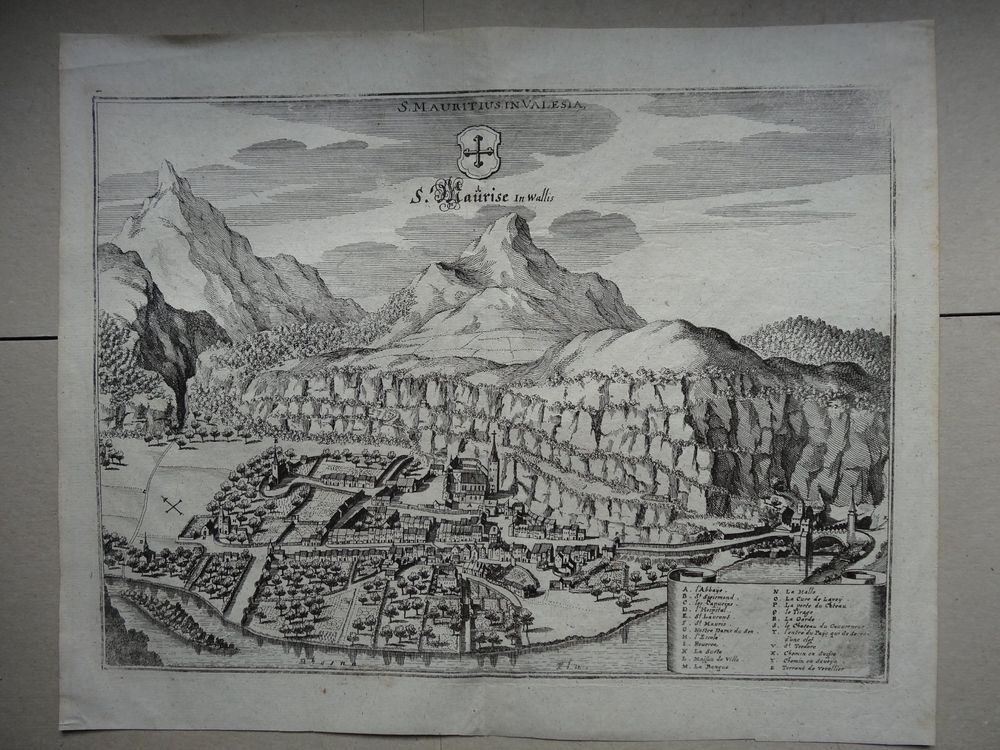 Valais Wallis St. Maurice Kupferstich Merian TRES RARE | Kaufen auf Ricardo