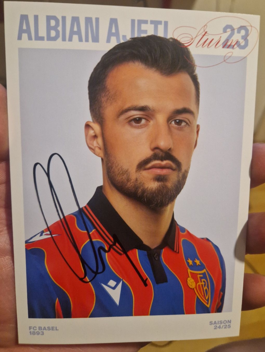 Albian Ajeti Autogrammkarte FC Basel Saison 24/25 signiert (Neu (gemäss ...