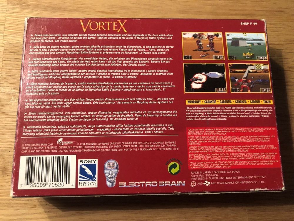 Vortex für Super Nintendo SNES CIB (Gebraucht) in Kestenholz für CHF 39 – mit Lieferung auf ...