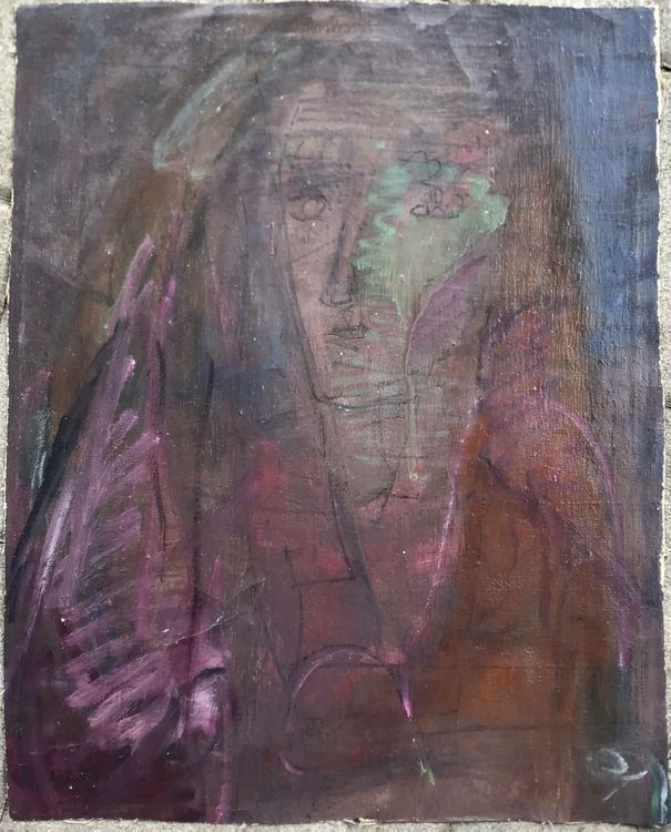 Abstrakte Dame Portrait Gemälde Verso: Beschriftet | Kaufen auf Ricardo