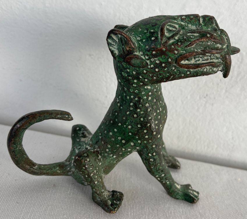 feiner alter Leopard Bronze Benin Höhe 11,5 cm | Kaufen auf Ricardo