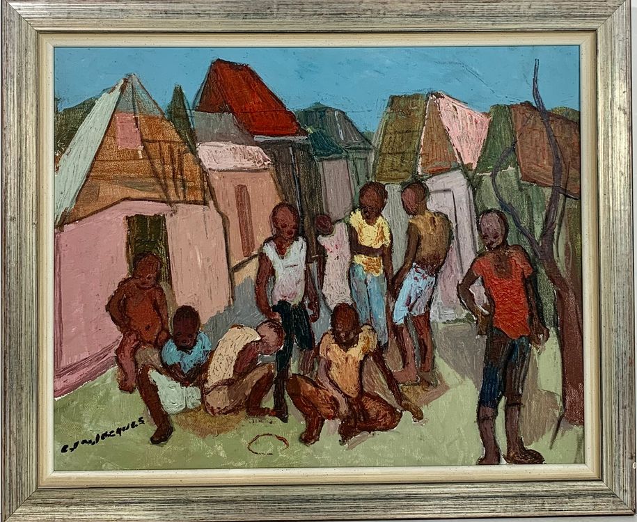 Gemälde Strassenszene mit Kinder unleserlich Signiert (Gebraucht) in Root für CHF 20 – mit ...