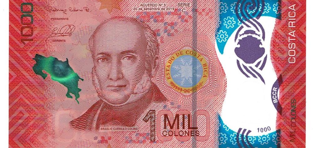 Costa Rica 1 Mil Colones UNZ 2019 Serie C (Neu (gemäss Beschreibung ...