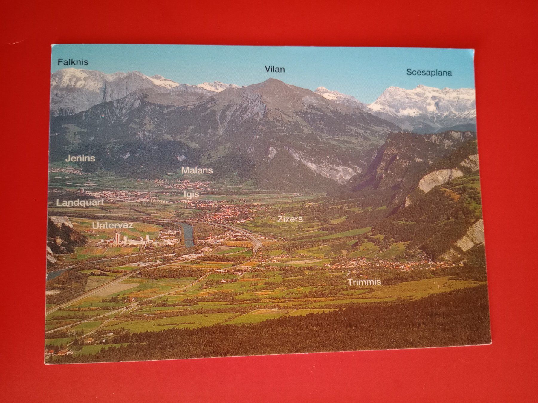 AK Churer Rheintal Vogelschau Ortschaften mit Beschrieb 2002 (Gebraucht ...