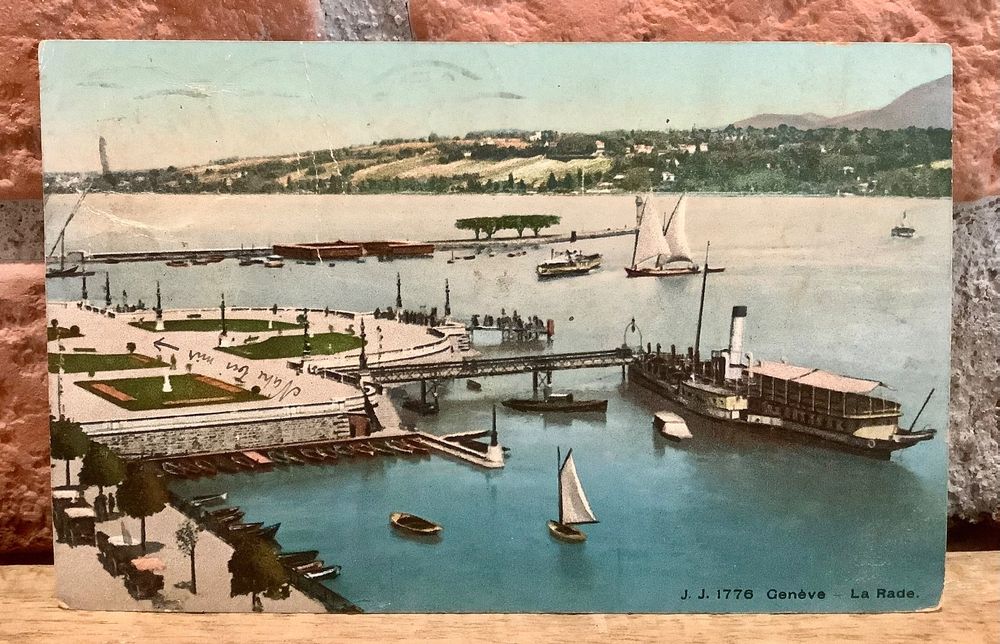 1908 Antike AK - GENÉVE LA RADE - Dampfschiff (Gebraucht) in Root für ...