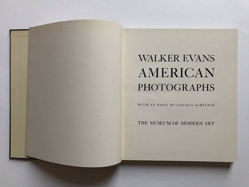 WALKER EVANS, «American Photographs», 1938, Erstausgabe | Kaufen auf ...