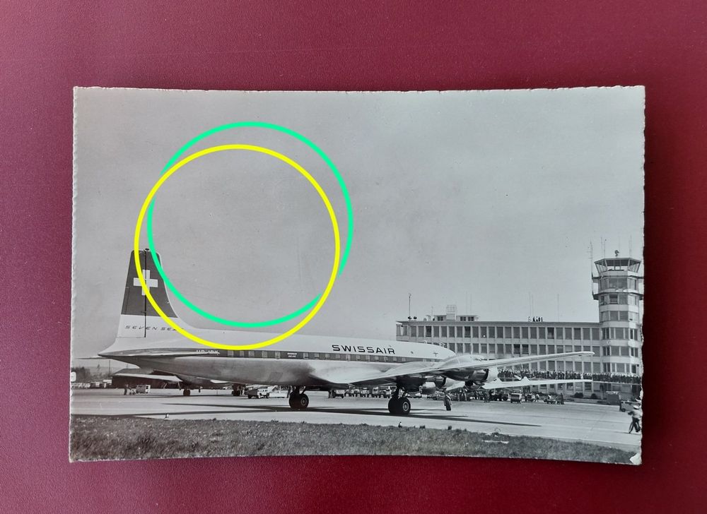 Postkarte mit Douglas DC-7C der Swissair / #2 | Kaufen auf Ricardo
