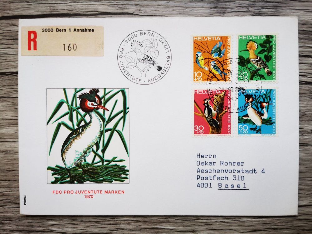 E49 Enveloppe + Timbre Suisse 1970 (Gebraucht) in Cousset für CHF 0.65 – mit Lieferung auf ...