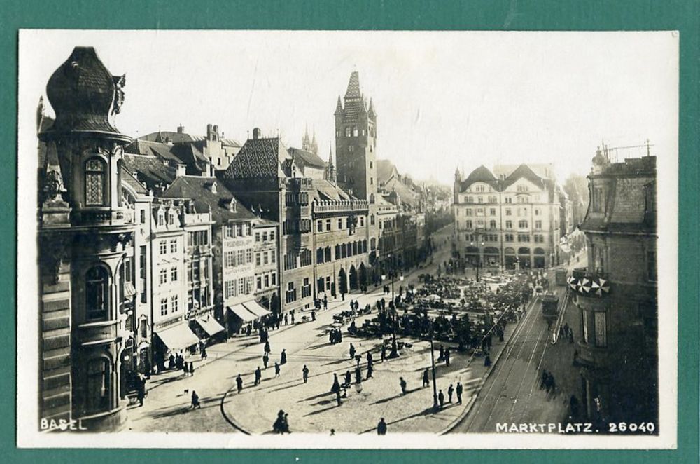 Basel, Marktplatz, belebt, um 1930 (Gebraucht) in Sargans für CHF 1 – mit Lieferung auf Ricardo ...