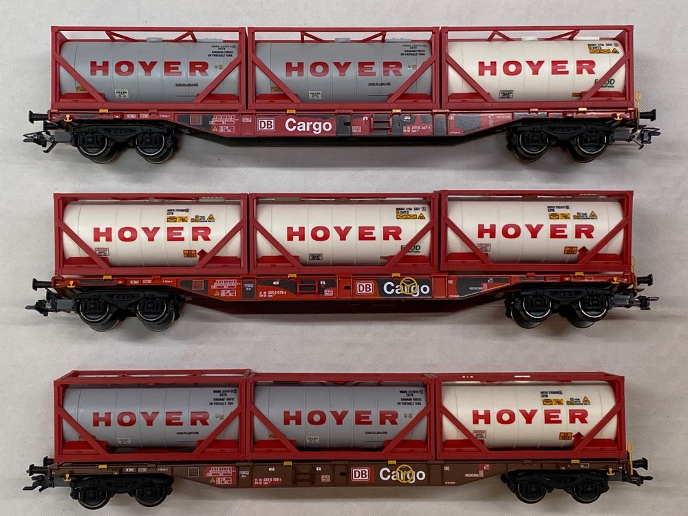 TRIX 24361 (H0 GS) 3er-Set DB Tragwagen mit Tankcontainern | Kaufen auf ...