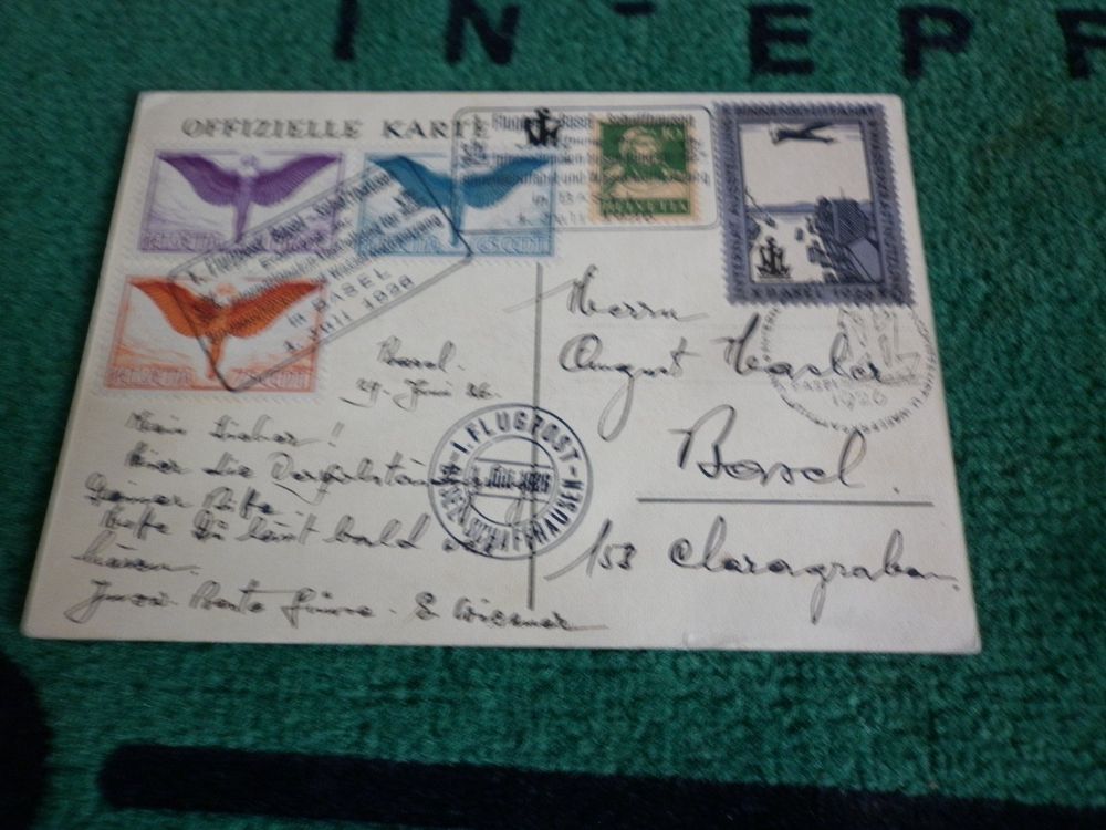Flugpost Basel-SH 1926, Vignette und tolle Frankatur | Kaufen auf Ricardo