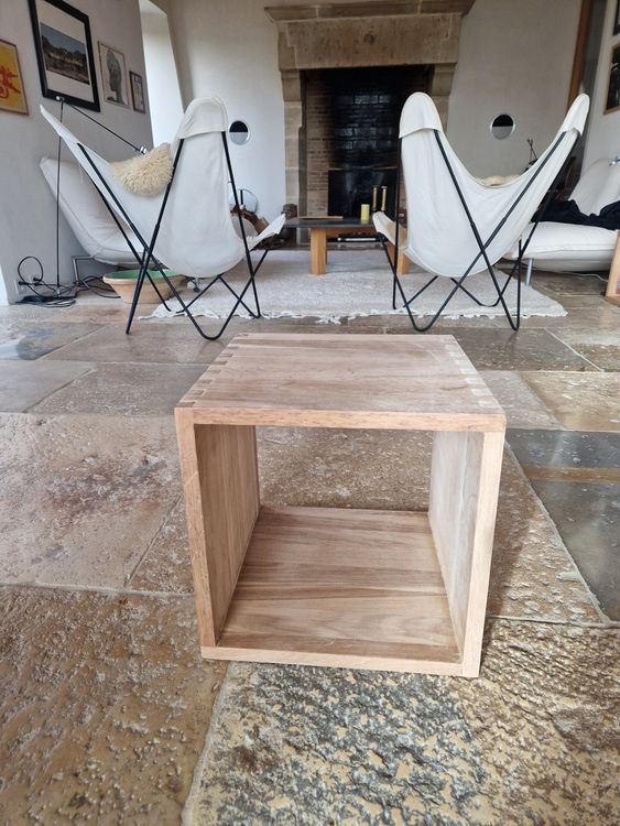 Meuble cube en bois chêne massif table basse salon (Neu (gemäss ...