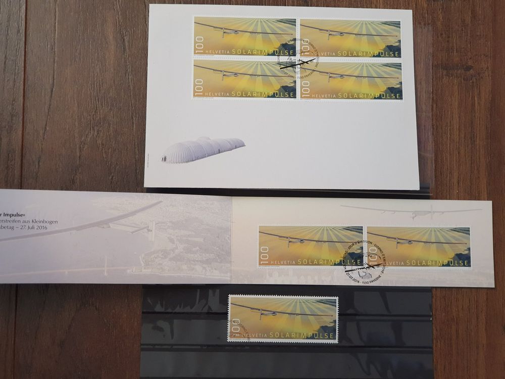 Set "Solarimpulse" 4er-Block FDC und Markenheft, gest. ET + (Gebraucht) in Aesch LU für CHF 2 ...