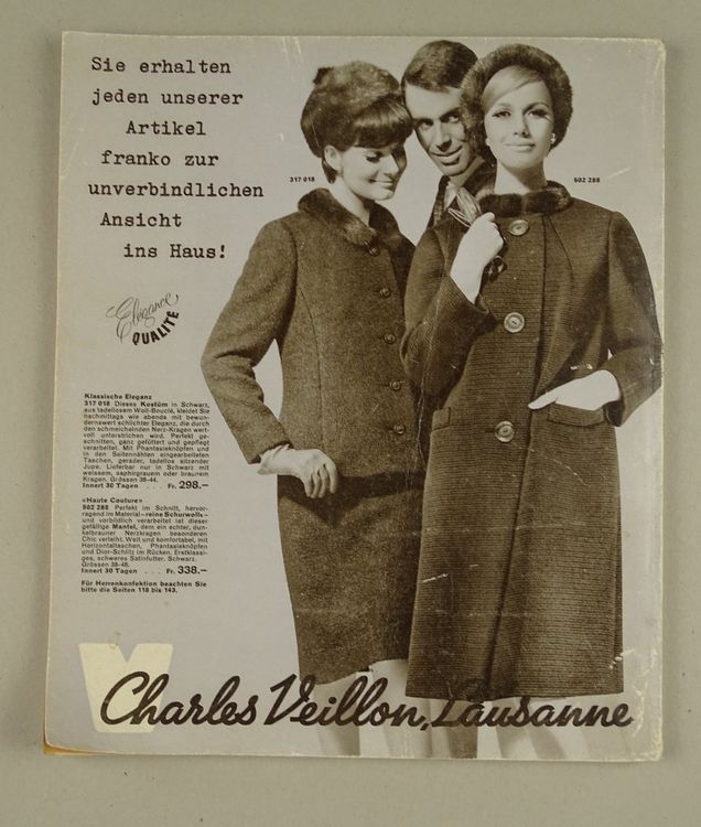 CHARLES VEILLON LAUSANNE CATALOGUE, MODE KATALOG 1965/66 (Gebraucht) in ...