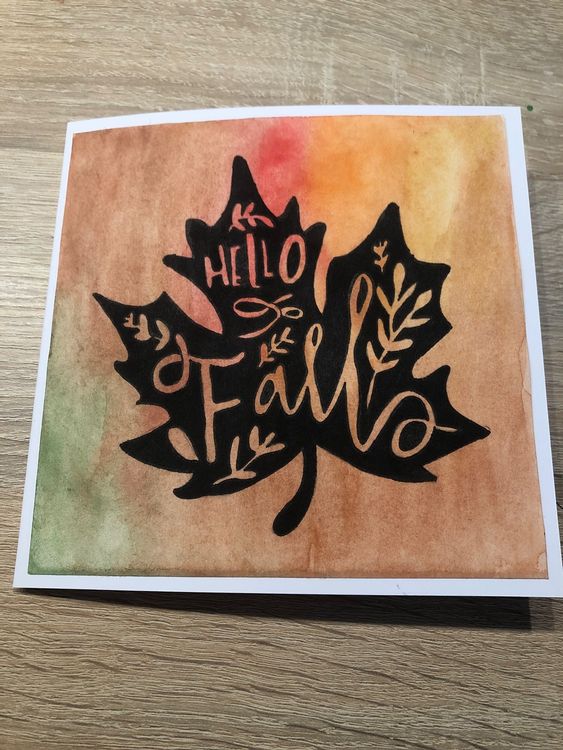 Handgemachte Karte Herbst, Hello Fall / Grusskarte | Kaufen auf Ricardo