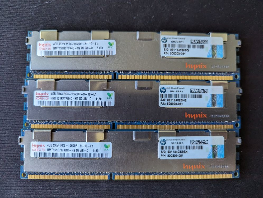 3x 4GB 2Rx4 PC3-10600R RAM | Kaufen auf Ricardo