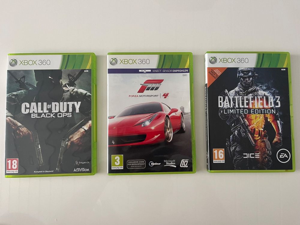 3 Xbox 360 Spiele (Black Ops, Forza Motorsport, Battlefield) (Gebraucht ...