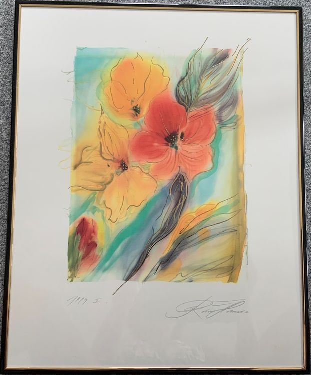 Blumenbild gerahmt | Kaufen auf Ricardo