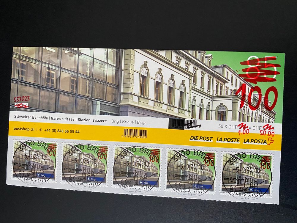 2024 schweizer Bahnhöfe Brig mit Überdruck ET Vollstempel (Neu (gemäss Beschreibung)) in ...