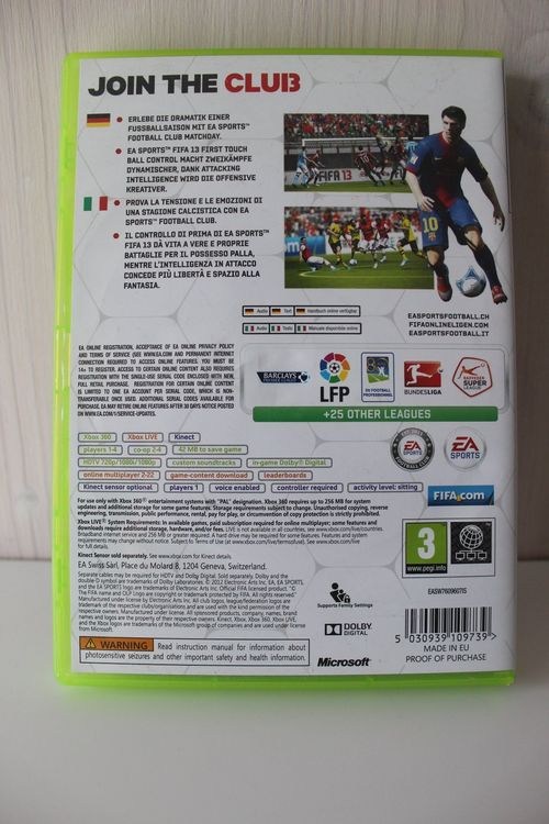 FIFA 13 - XBOX 360 / EA Sports Fussball (Gebraucht) in Ebertswil für ...