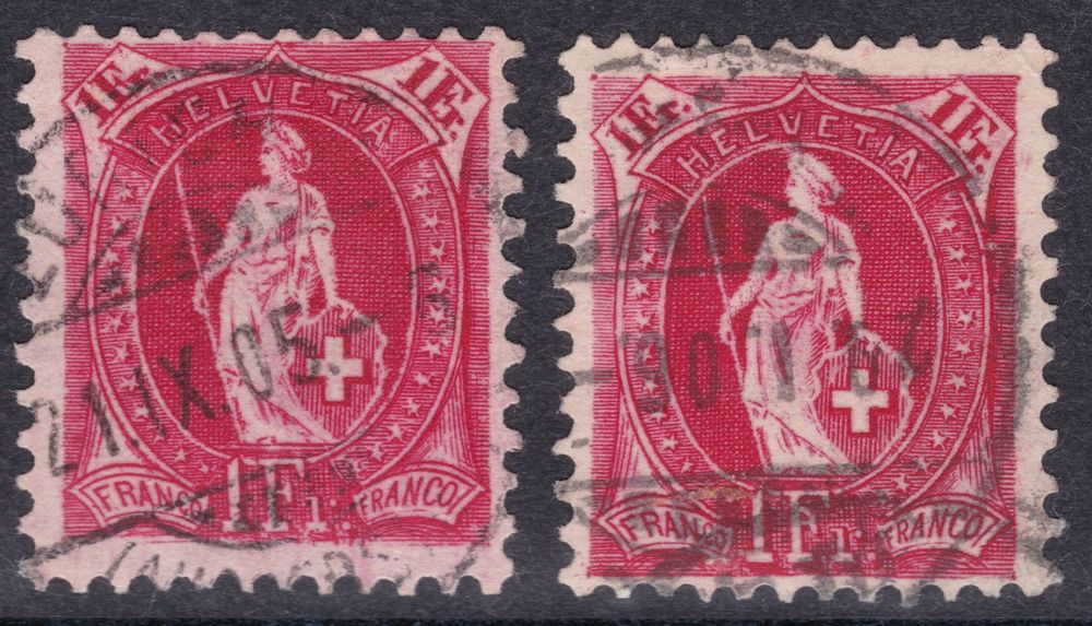 2 x Stehende Helvetia 75D 1905, 1 x Hinterkopf länger | Kaufen auf Ricardo