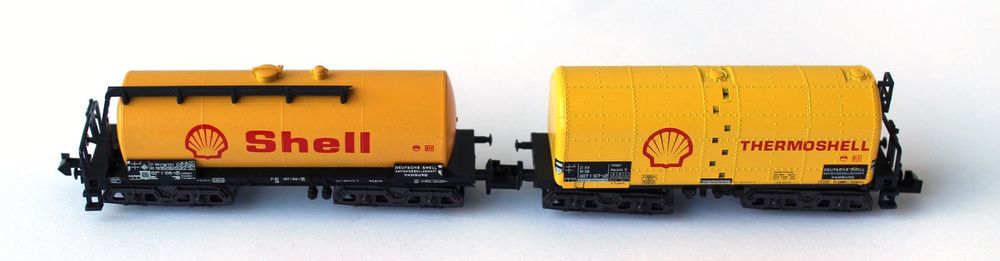 2 Spur N Minitrix Kesselwagen Tankwagen Shell + Thermoshell (Gebraucht ...