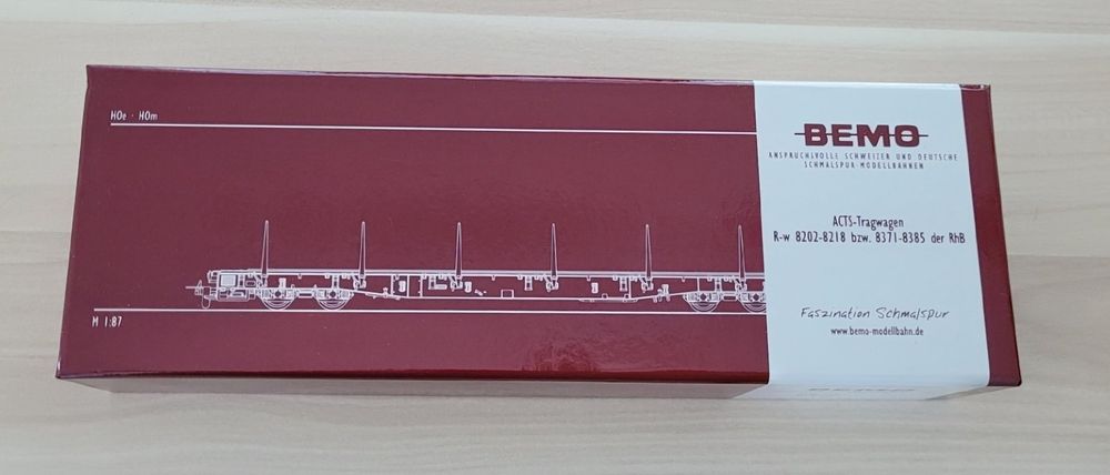 Bemo 2291120 RhB R-w 8210 Tragwagen "Bündner Güterbahn" H0m (Neu und originalverpackt) in ...