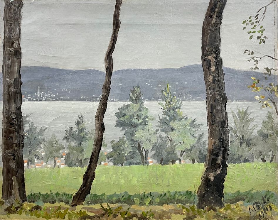 Antikes See Anblick Gemälde unleserlich Signiert | Kaufen auf Ricardo