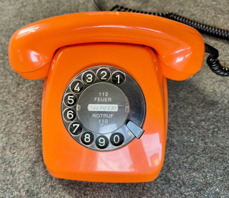 Analoges Retro Telefon mit Wählscheibe Orange | Kaufen auf Ricardo