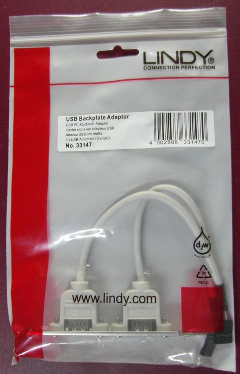 Lindy 33147 USB-Backplate-Adapter (Neu (gemäss Beschreibung)) in ...