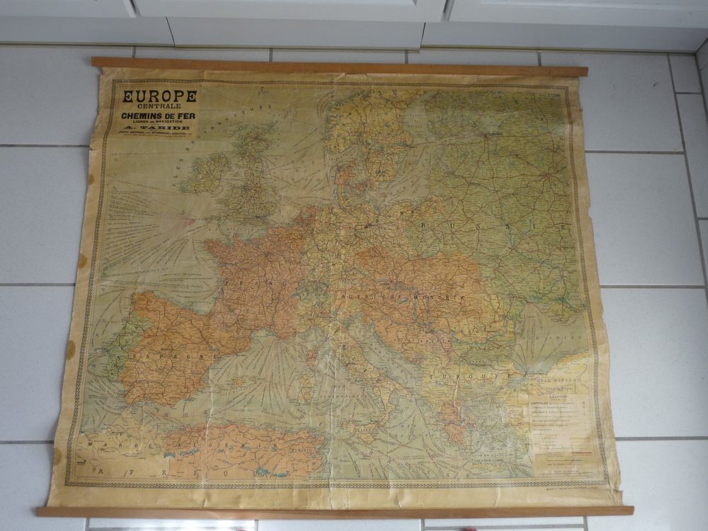 Alte Mitteleuropakarte Jahr 1909 -Carte Europe Centrale 1909 (Gebraucht ...