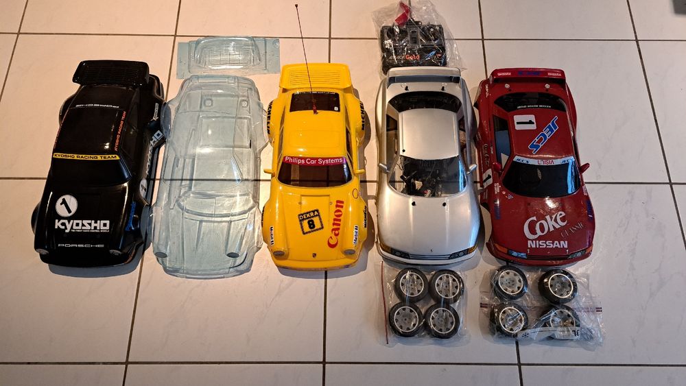 KYOSHO NISSAN SKYLINE PORSCHE 911 1/10 RC VINTAGE VERBRENNER (Gebraucht ...